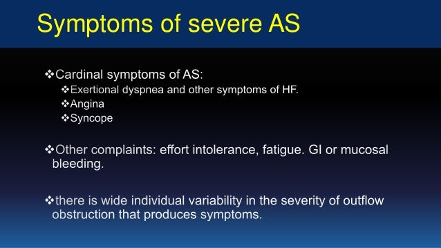 Evaluation of severity of as