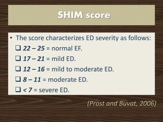 Evaluation of sexual function after prostatectomy- SHIM score | PDF