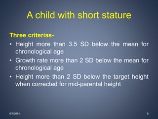 Evaluation of short stature | PPTX