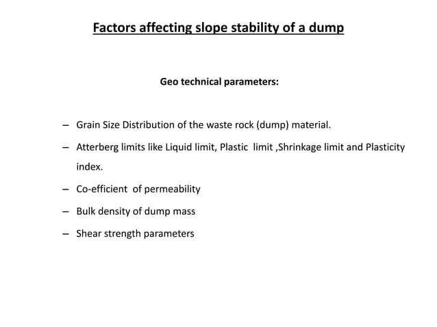 Evaluation of slope stability for waste rock dumps in a mine | PPTX ...