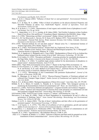 Evaluation of some properties of soils affected by diesel oil pollution in uyo, niger delta area ...