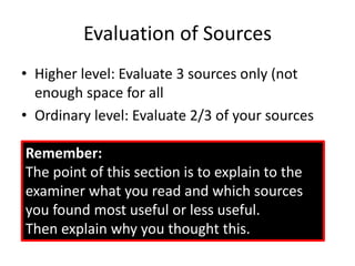 Evaluation of sources | PPTX | Educational Assessment | Education