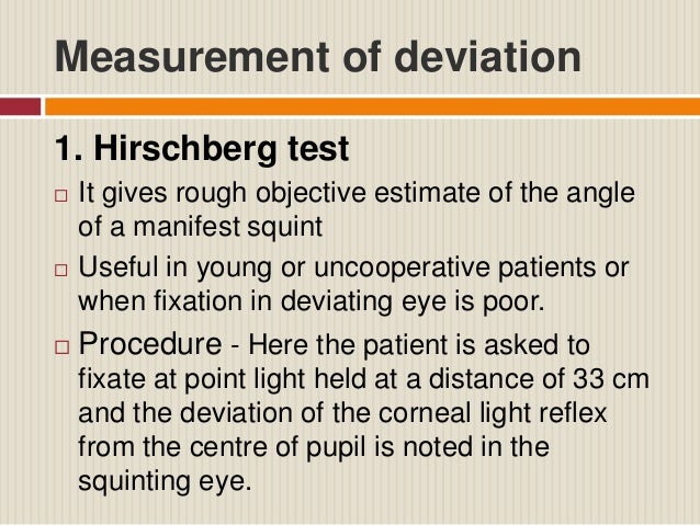 Evaluation of squint