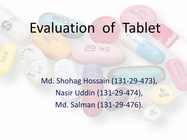 Evaluation of tablet | PPTX
