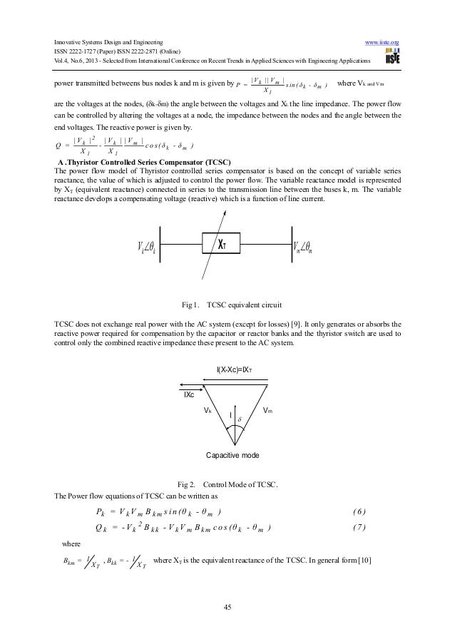 Evaluation Of Tcsc Power Flow Control Capability