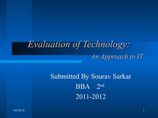 Evaluation of technology | PPT