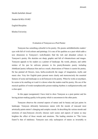 Evaluation of Tennyson as a Poet Painter.pdf