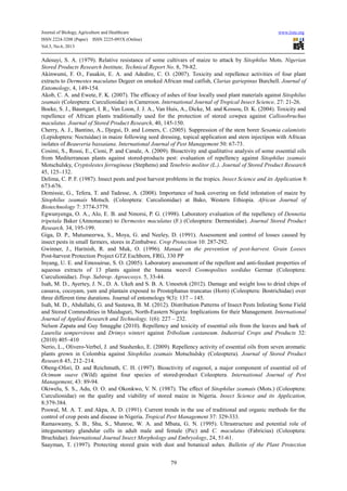 Evaluation of the insecticidal and deterrence properties of pepper ...