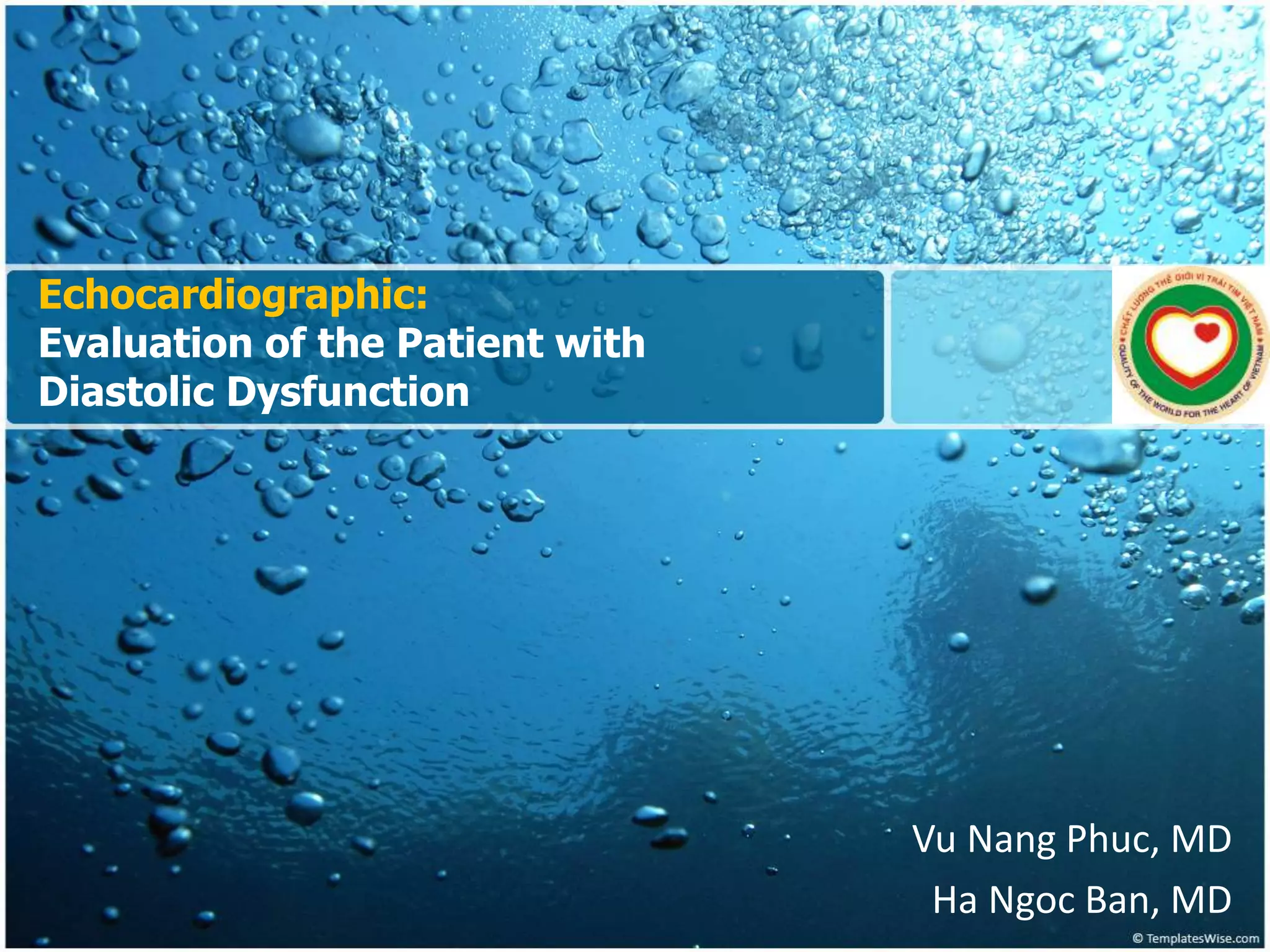 Evaluation of the patent with diastolic dysfunction bv tam duc | PPT