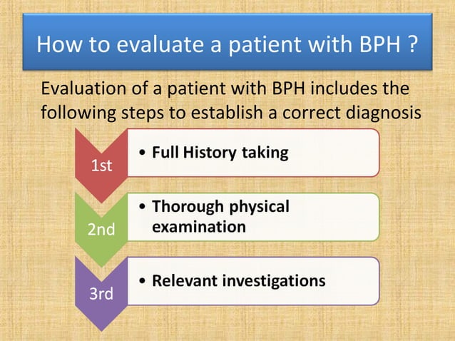 Evaluation of the patient with benign Prostatic Hyperplasia(BPH) | PPT
