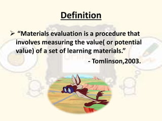 Evaluation of Teaching- Learning materials | PPTX