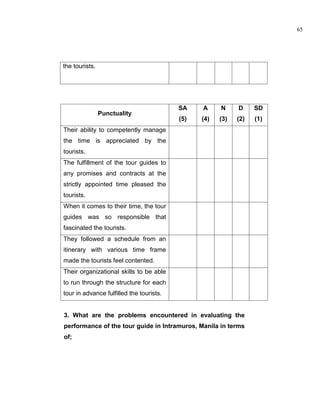 EVALUATION OF TOUR GUIDES' PERFORMANCETO THE SATISFACTION OF LOCAL ...