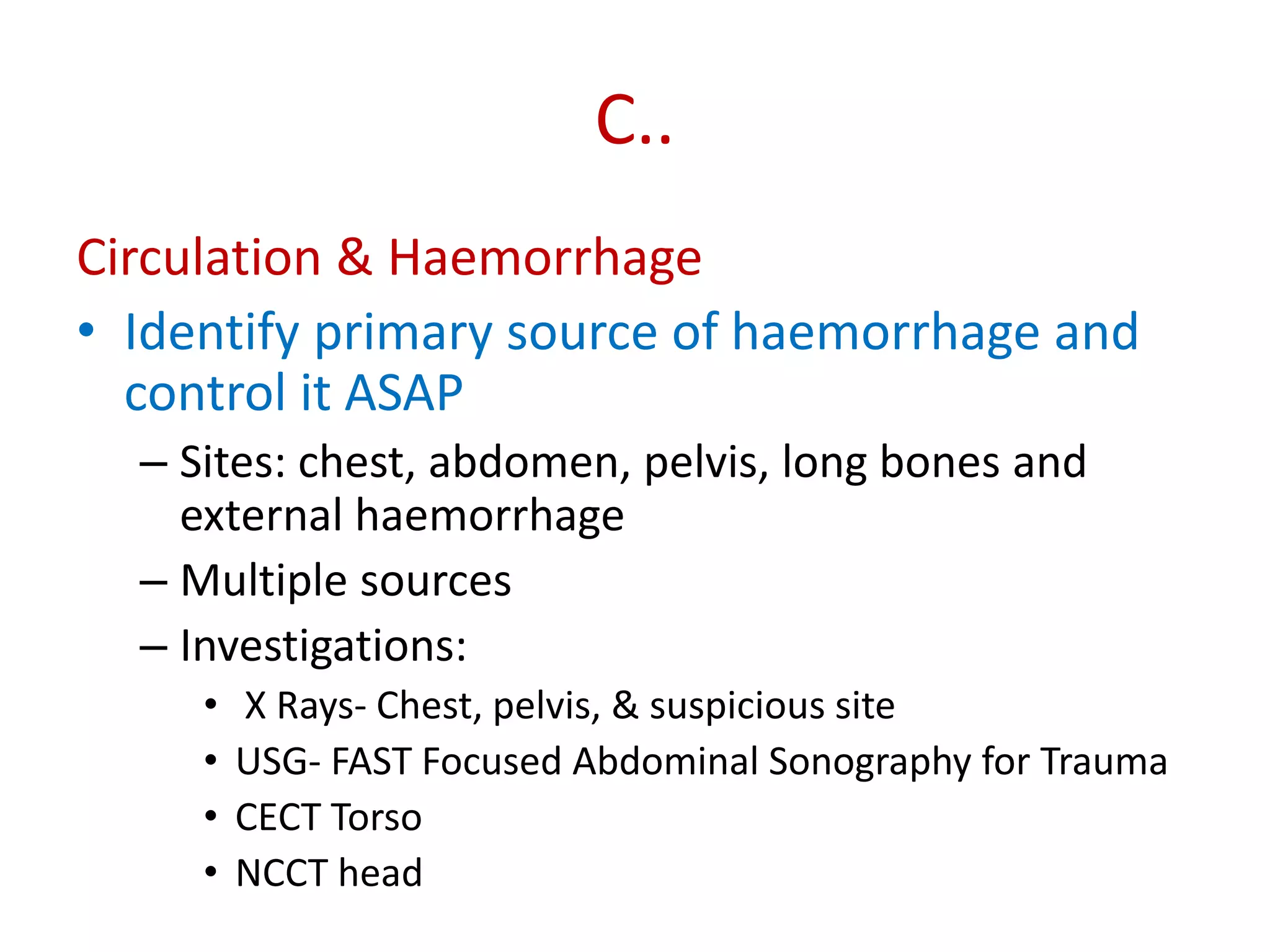 Evaluation of trauma patient | PPTX