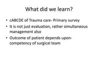 Evaluation of trauma patient | PPTX