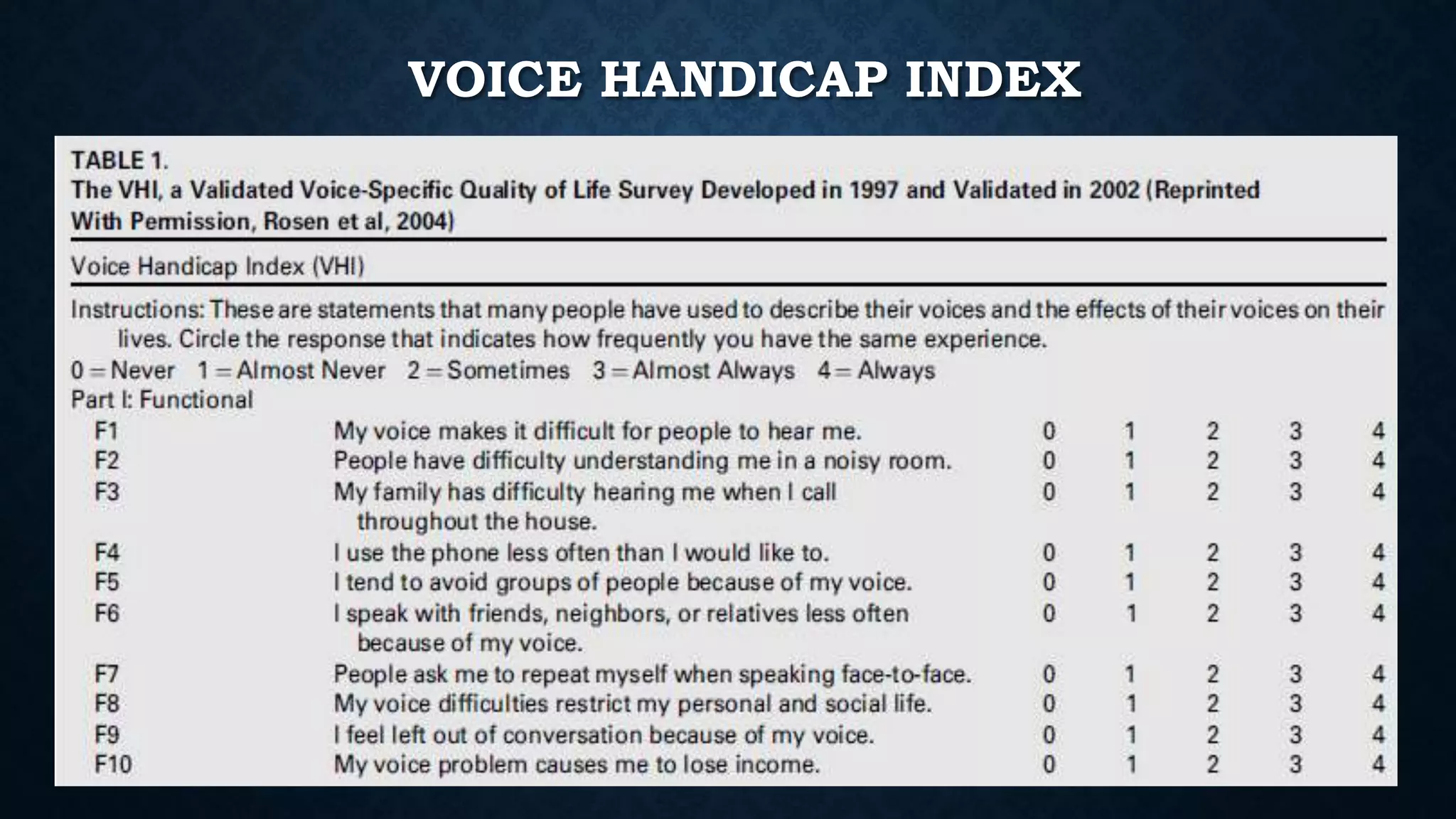 Evaluation of voice disorders | PPTX