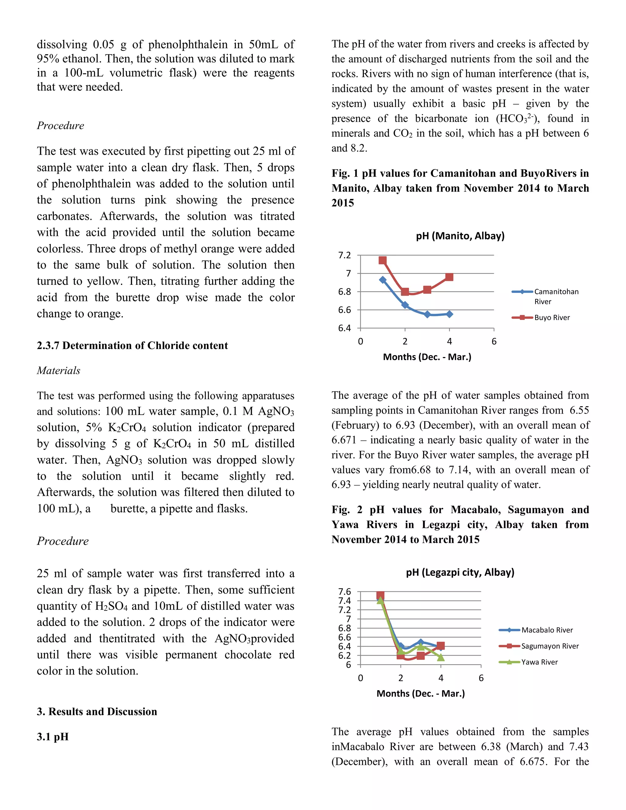 Evaluation of water quality of river and creek systems in legazpi city ...