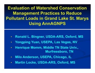 Evaluation of watershed conservation | PPT