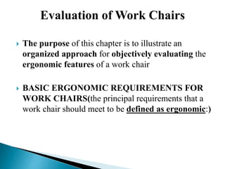 Evaluation of work chairs | PPT