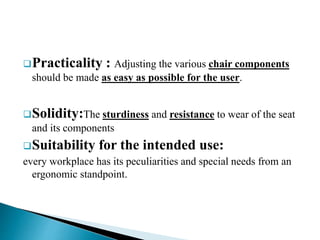 Evaluation of work chairs | PPTX