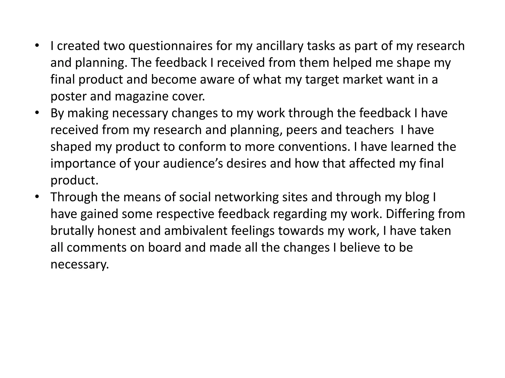 A2 Evaluation: Question Three | PPTX