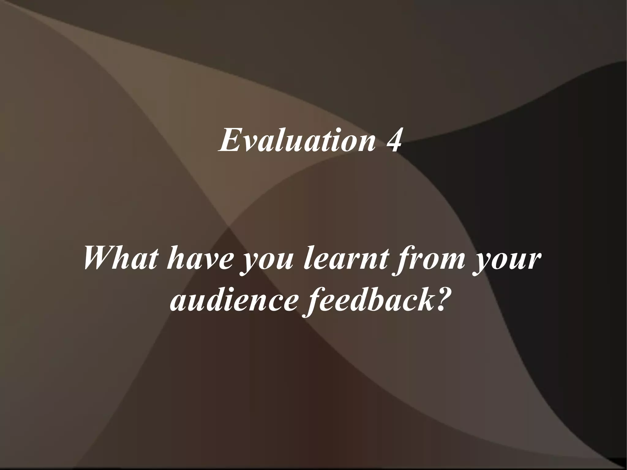 Evaluation part 4 | ODP | Movies | Entertainment