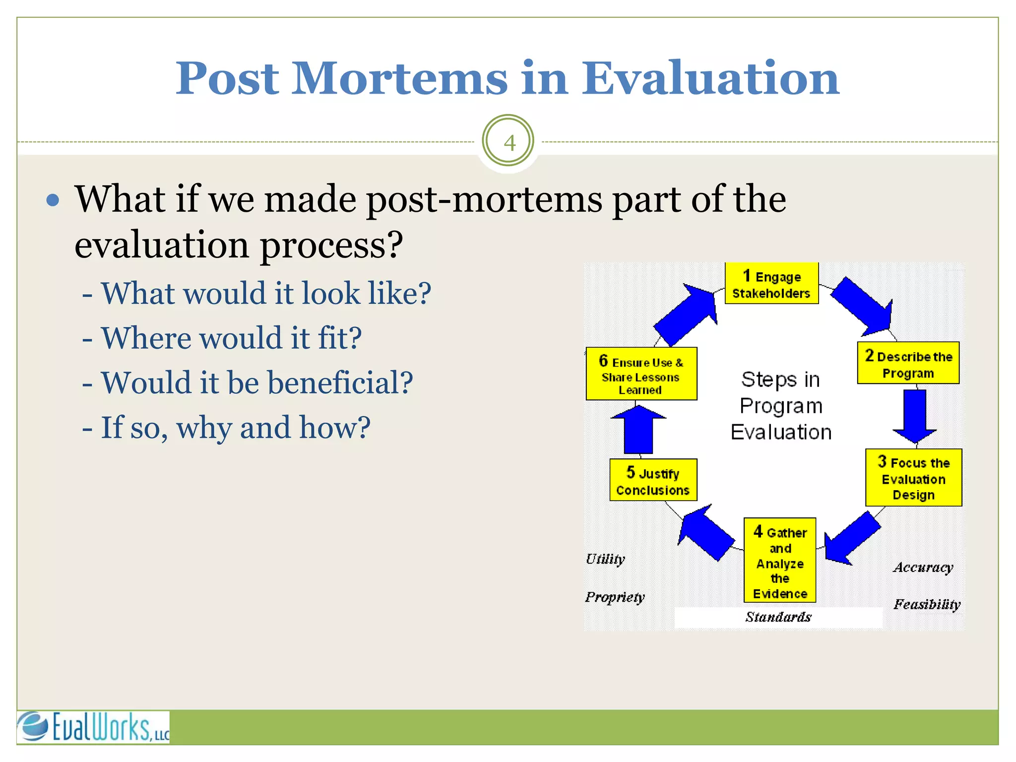 Evaluation post mortems | PPTX