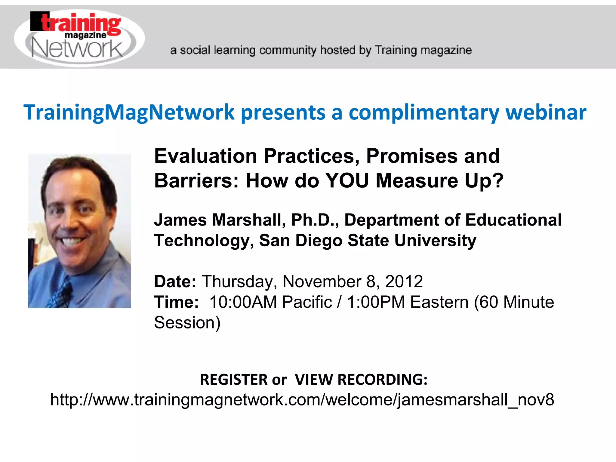 Evaluation Practices, Promises and Barriers: How do YOU Measure Up? | PPT