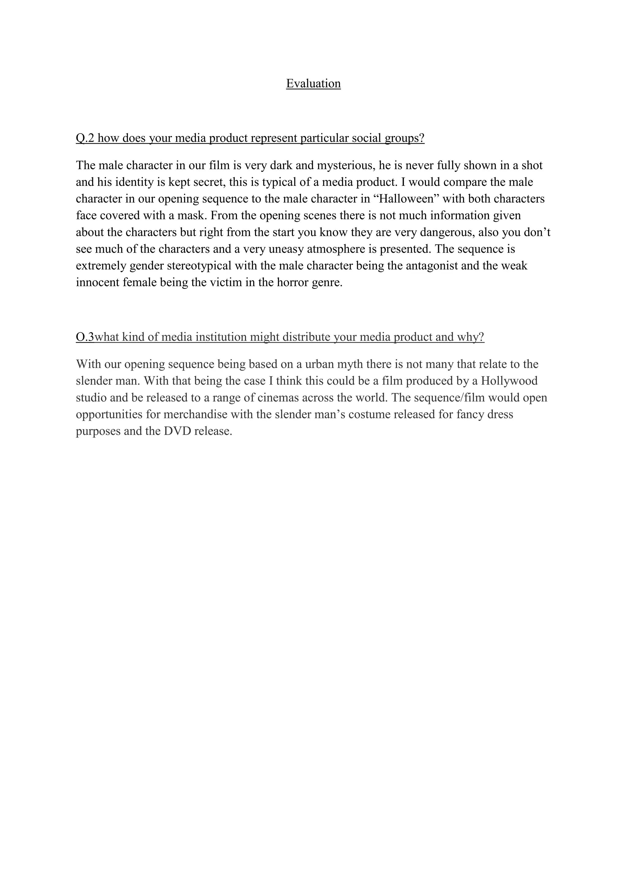 Evaluation q2 and q3 | PDF