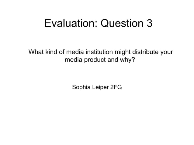 Evaluation q3 | PPT