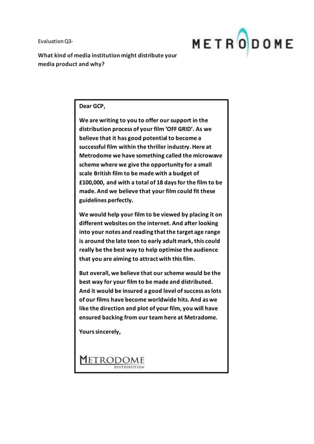 Evaluation q3 | DOCX | Video Production | Content Production