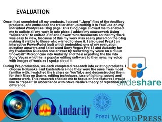 How did you use media technologies in the construction and research ...