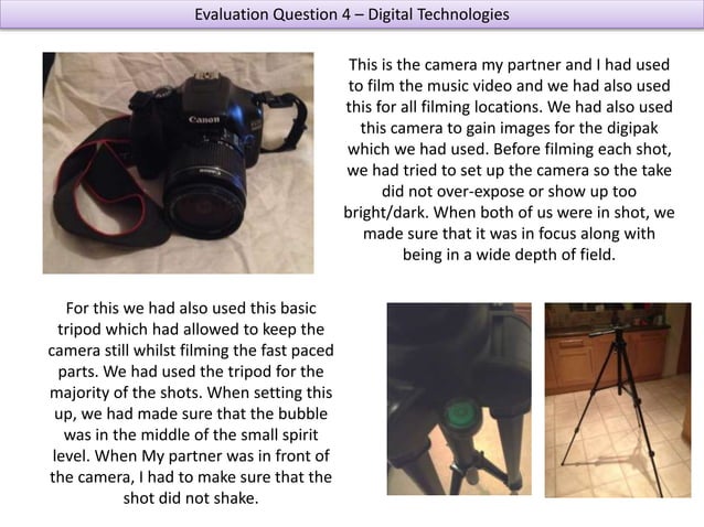 Evaluation Question 4 | PPTX | Cameras and Camcorders | Consumer Electronics