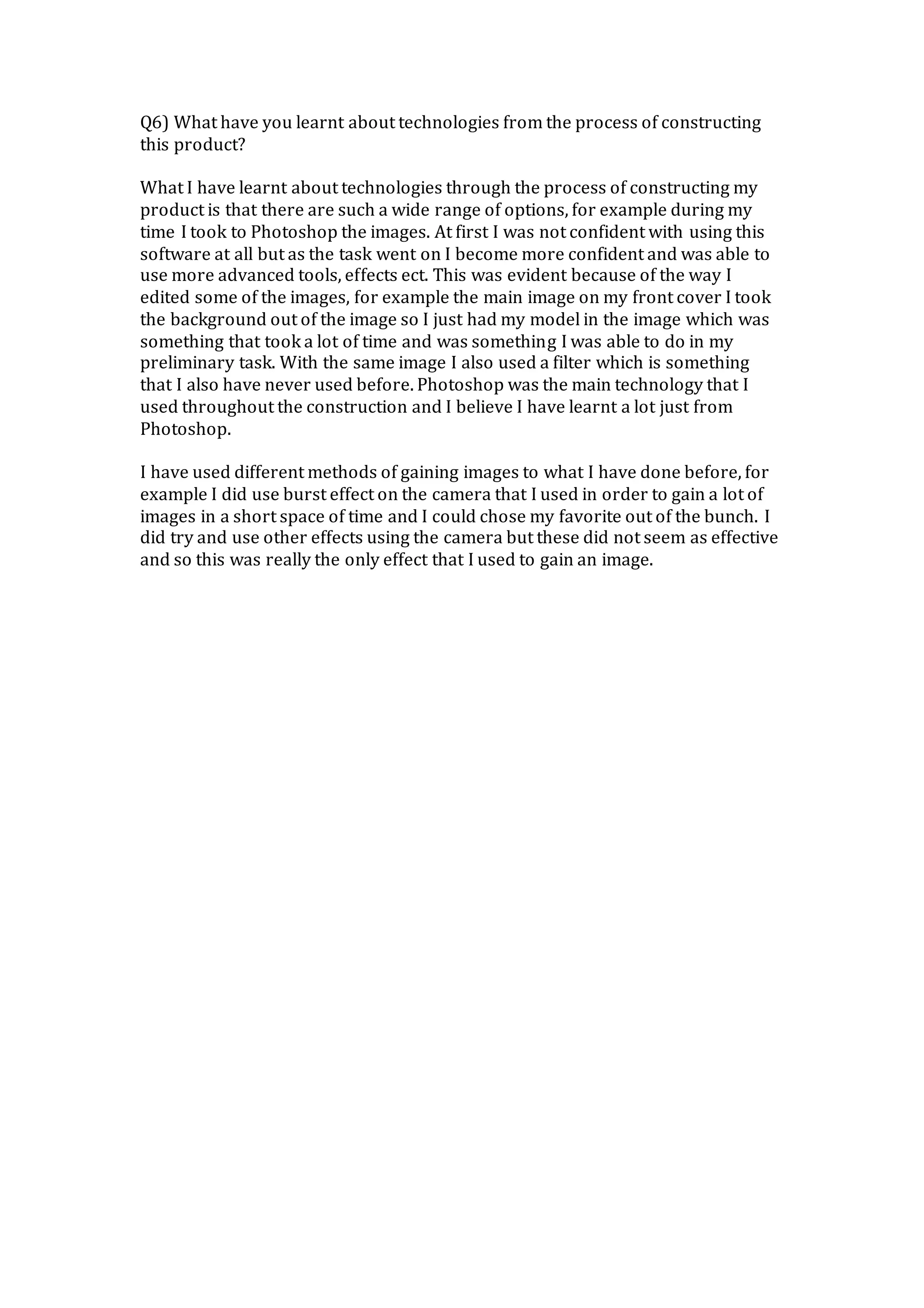 Evaluation q6) | DOCX