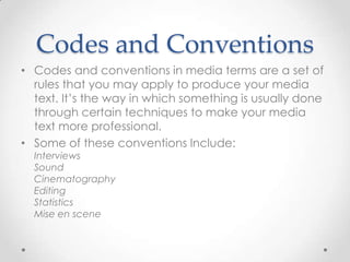 Evaluation question 1 for media | PPT