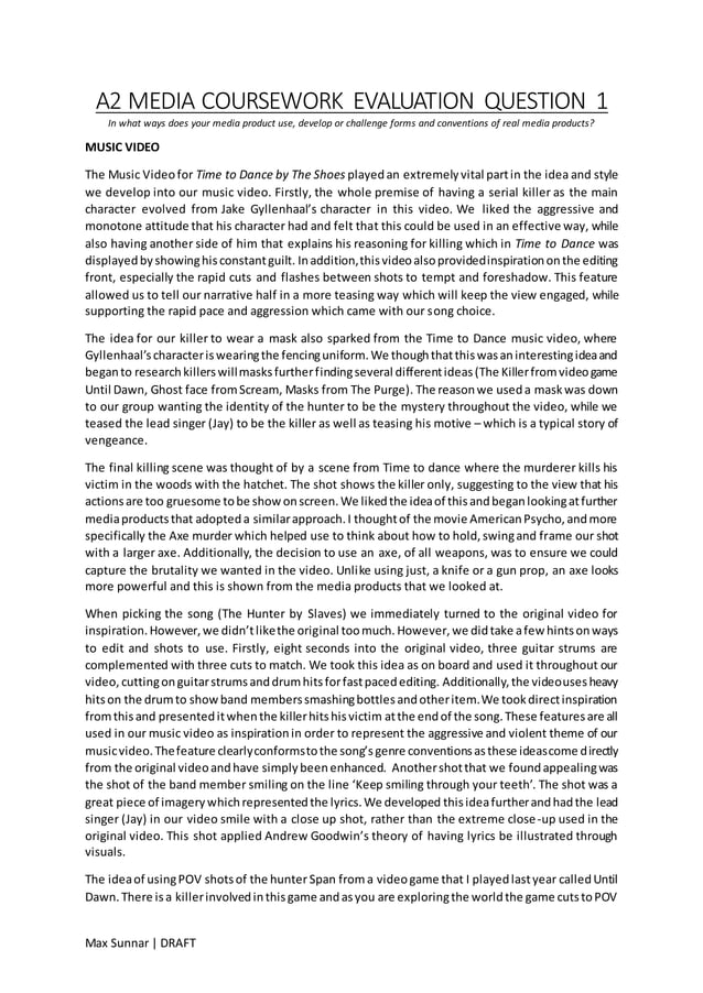 A2 MEDIA - Evaluation Question 1 | DOCX