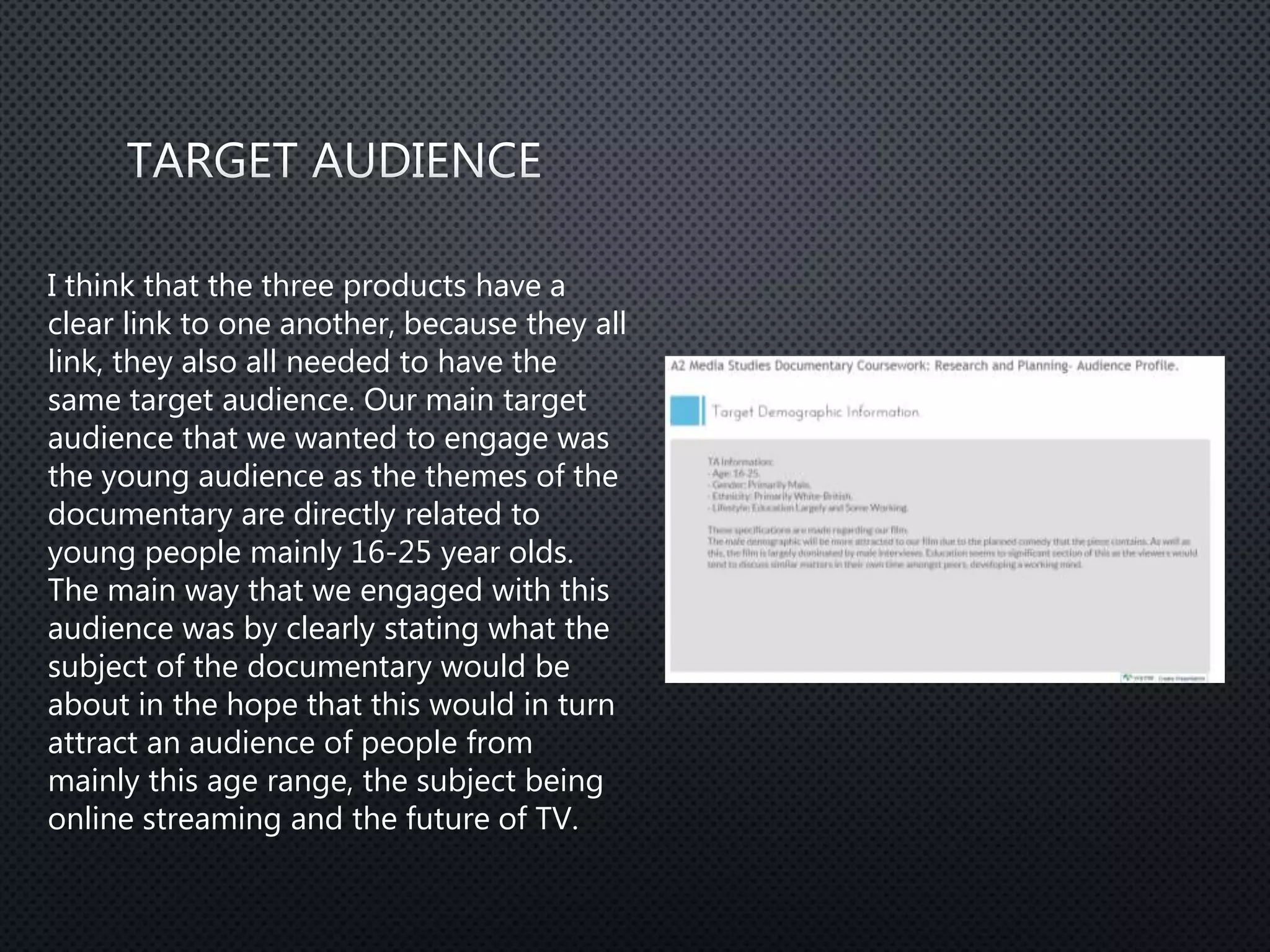 Evaluation question 2 | PPTX | Documentary | Genres