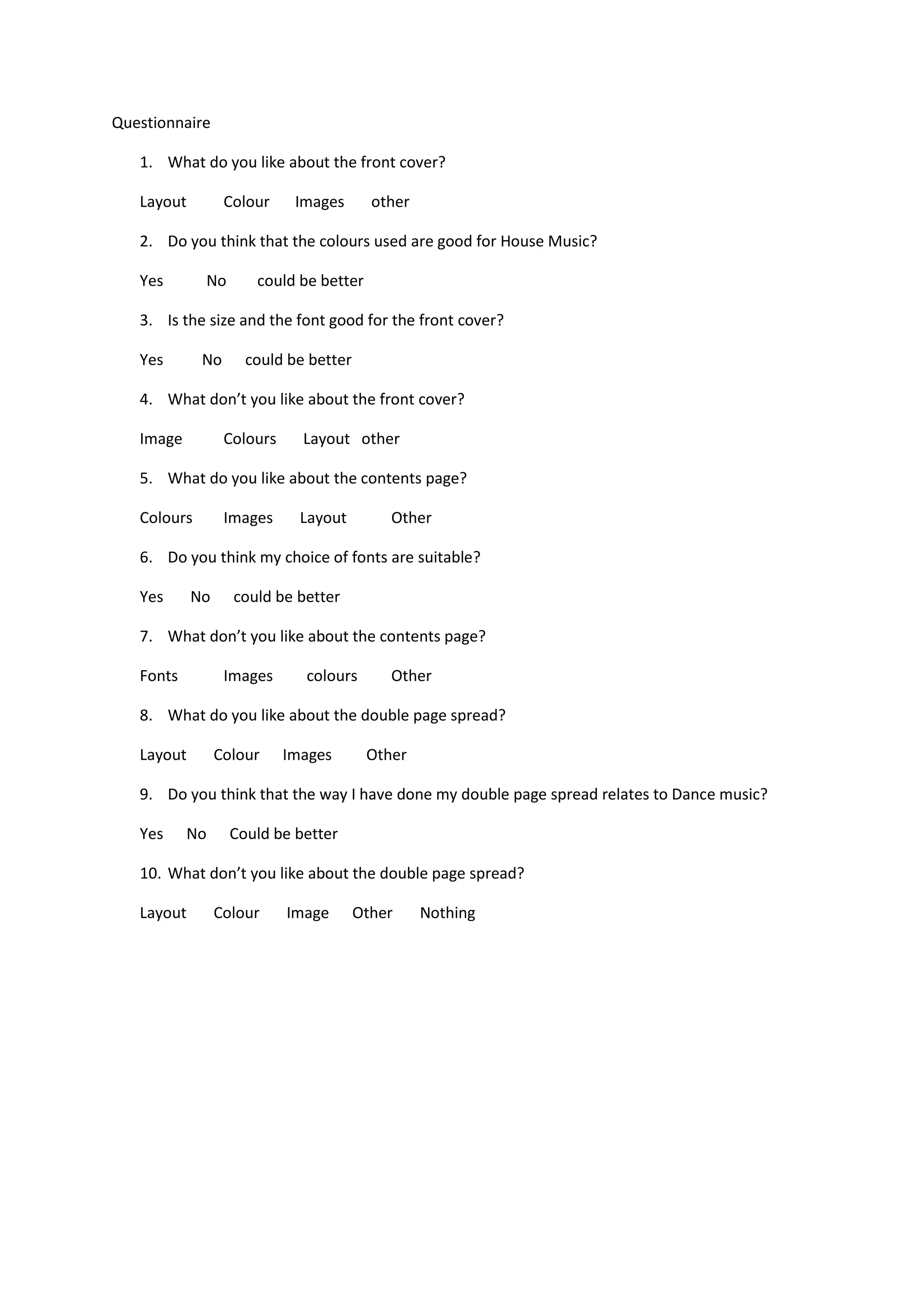 Evaluation questionnaire | DOCX