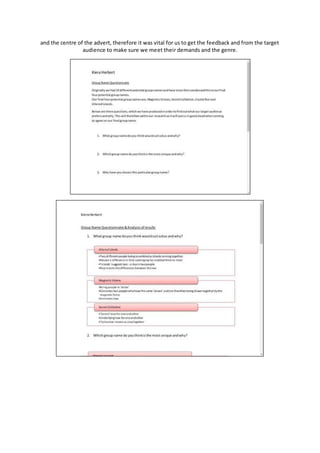 Evaluation Question Three- what have you learned from your audience feedback? | PDF