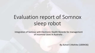 Evaluation report of Somnox sleep robot | PPTX