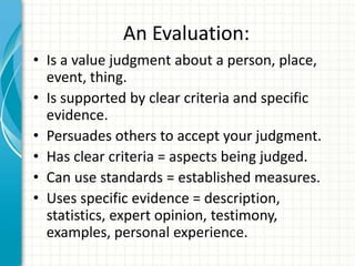 Evaluations | PPTX
