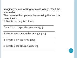 Evaluations and comparisons with adjectives and nouns #2 | PPTX