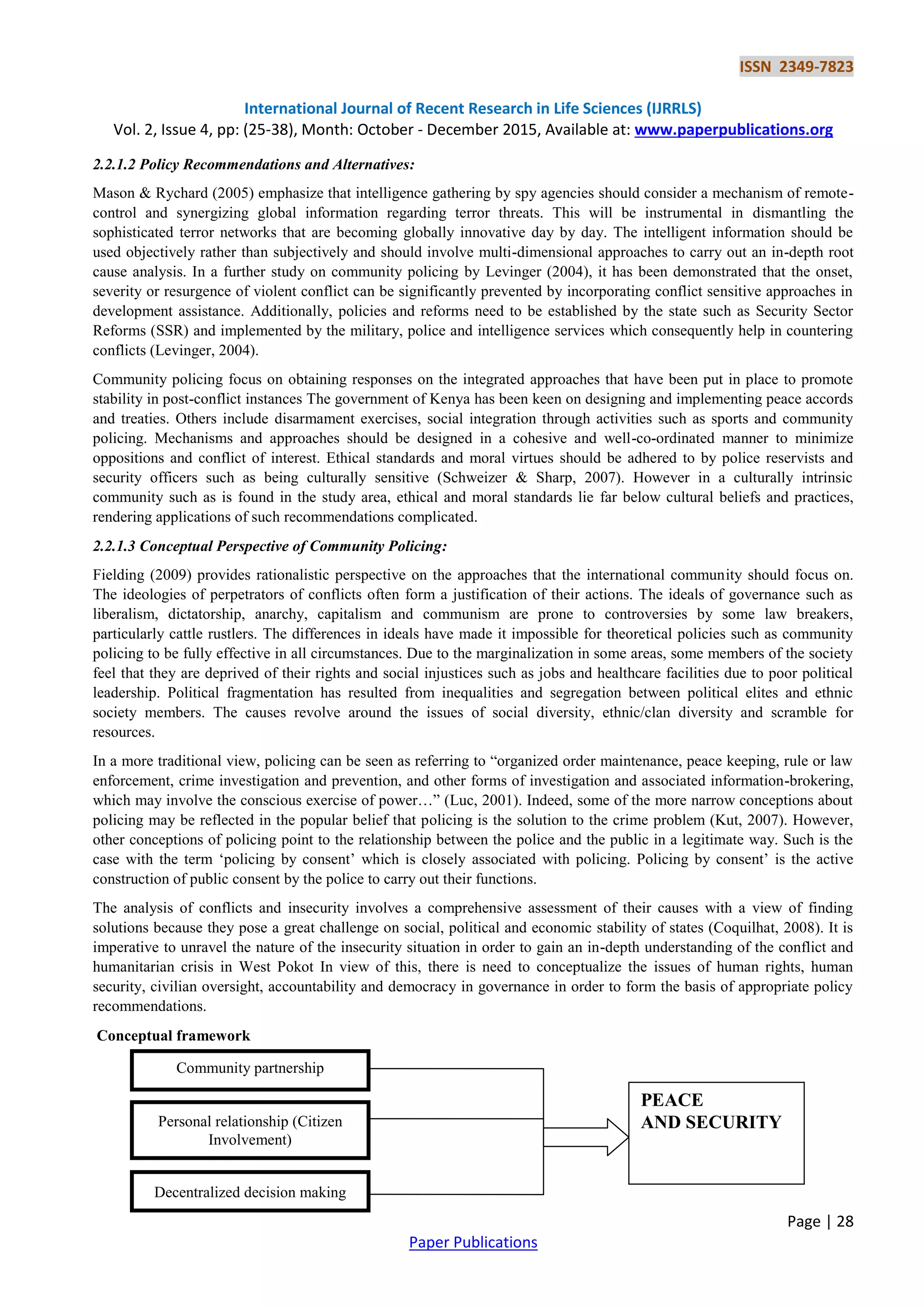 Evaluations of community policing project for peace and security in West Pokot County, Kenya | PDF