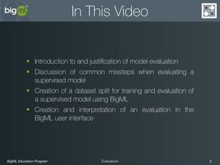 BigML Education - Evaluations | PPT