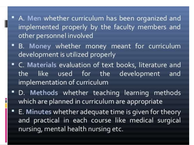Evaluation strategies, process of curriculum change | PPTX ...