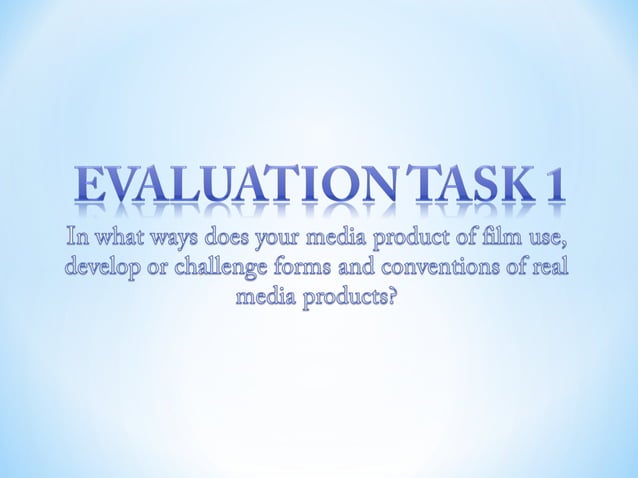 Evaluation task 1 | PPT