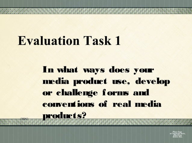 Evaluation task 1.2 | PPT | Design | Fine Art