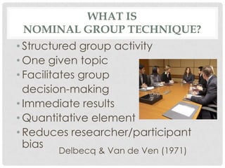 Evaluation techniques of teaching: focus groups and Nominal Group ...