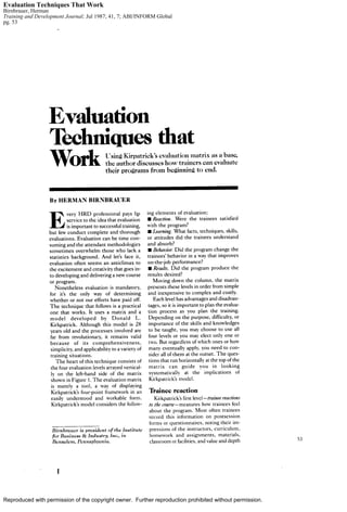 Evaluation technique that work | PDF