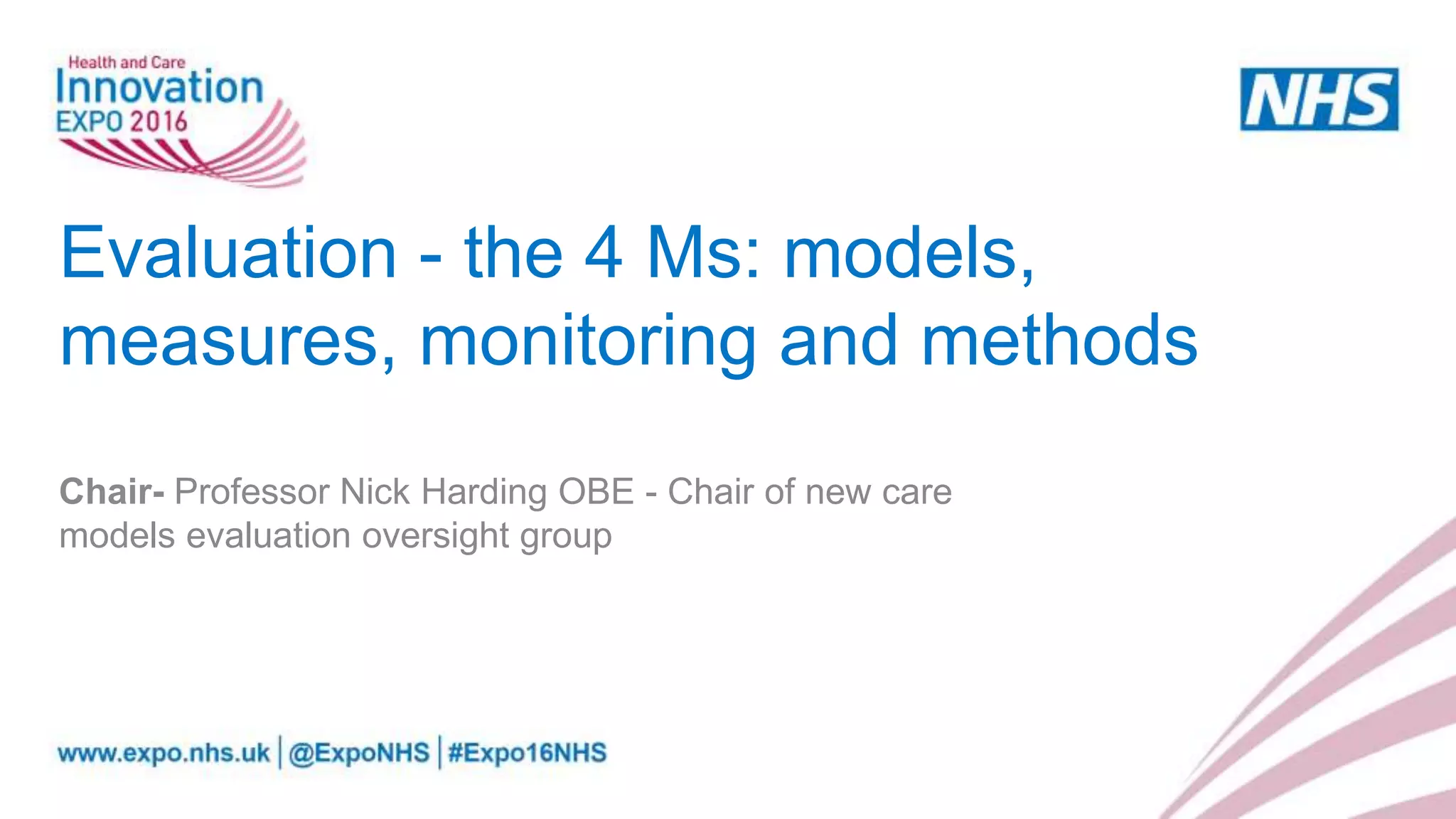 Evaluation – the 4 Ms: models, measures, monitoring and methods | PPT