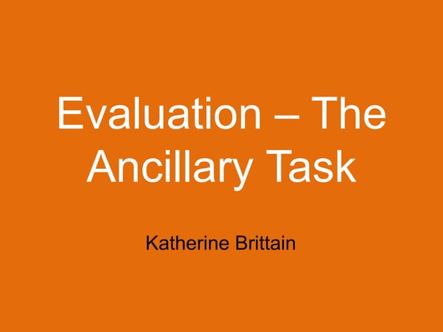 Evaluation – the ancillary task | PPTX